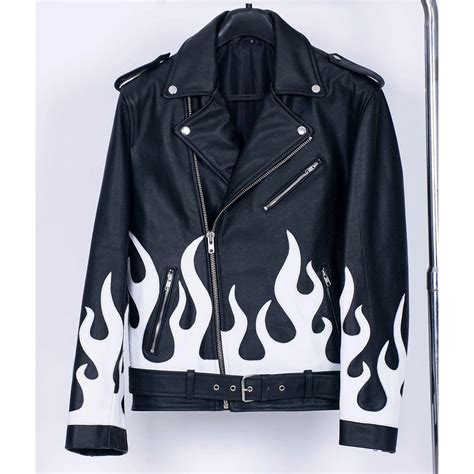Blackred Meteor Leather Flame Jacket