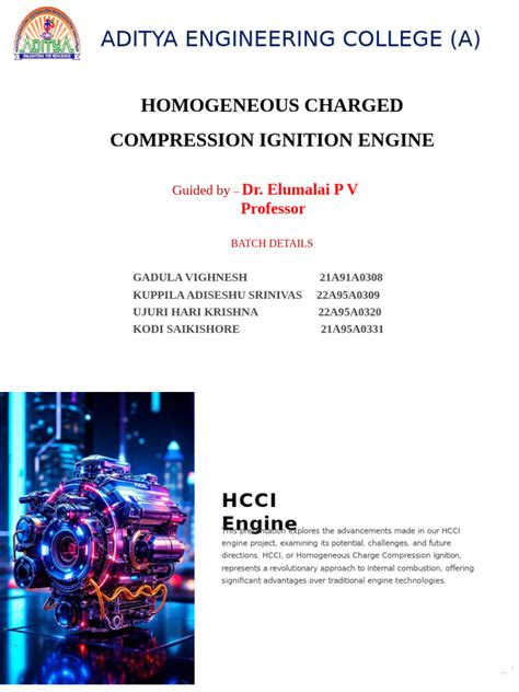 Homogeneous Charged Compression Engine Pdf Engines Combustion