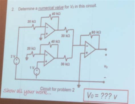 solved 2 determine a numerical value for vo in this circuit