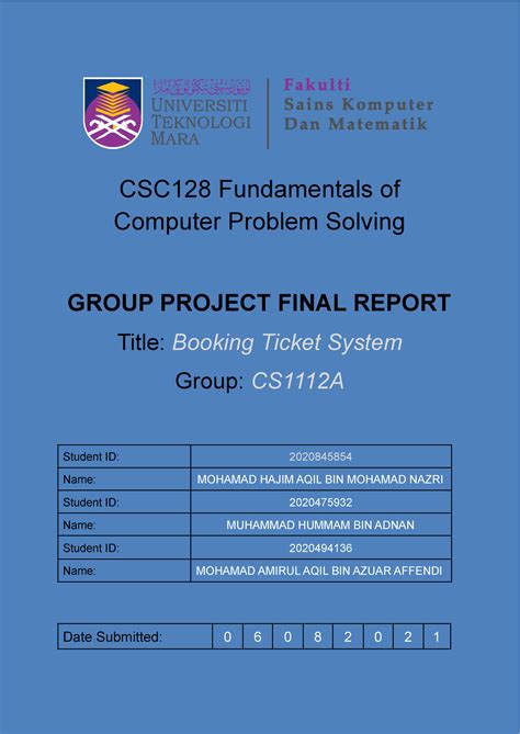 CSC Project Final Report CS A CSC Fundamentals Of Computer Problem Solving GROUP