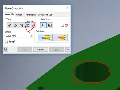 constraint holes or dimension autodesk community