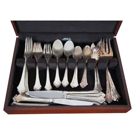 65 Pc Vintage Reed And Barton Highlands Silver Plate Flatware Set And