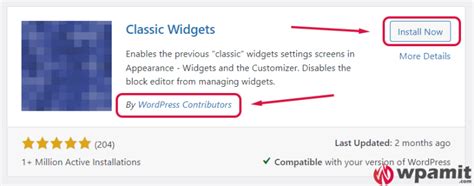 Restore WordPress Classic Widget Editor Wpamit