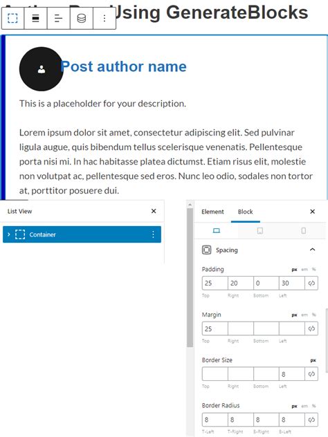 How To Create Author Box Using GenerateBlocks