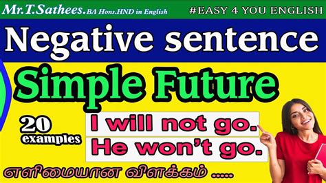 Simple Future Negative Sentence Learn English Grammar Through Tamil 35 Youtube