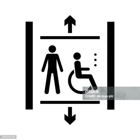 Iso 7001 Ac 003 접근 가능한 엘리베이터 또는 리프트 표지판 아래쪽과 위쪽을 가리키는 화살표가 있는 들어 올리기
