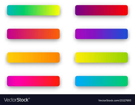 Colorful Rectangular Icon Templates Isolated Vector Image