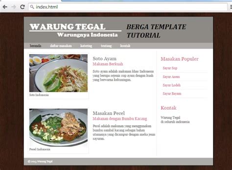 cara berga membuat website sederhana dengan script html 5 berupa script