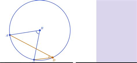 solved a circle is centered on point b points a c and d lie on its