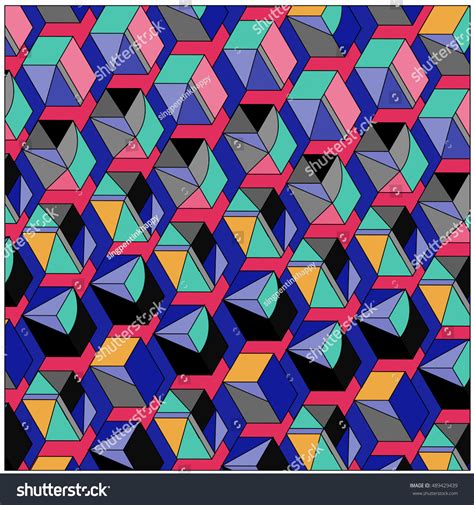 Vector Abstract Geometric Cube Triangle Angular Stock Vector Royalty