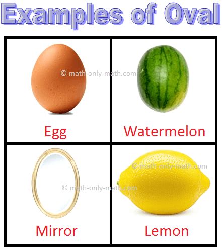 Examples Of Oval Geometric Shapes For Kindergarten Things That Are