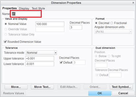 solved how to rename a dimension in sketcher ptc community
