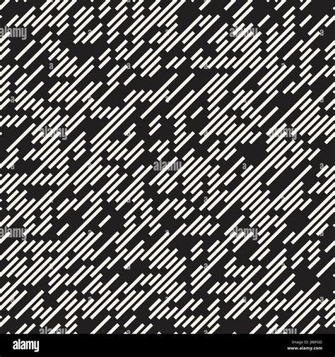 Vector Seamless Black And White Irregular Lines Grid Pattern Trendy Monochrome Texture