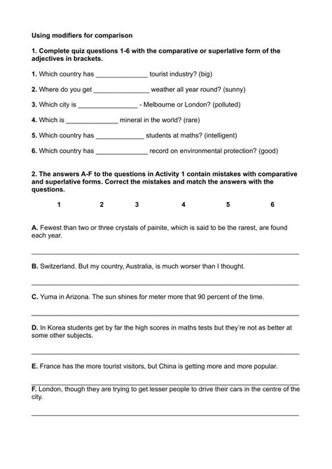 Modifiers For C Free Interactive Worksheets 5736071