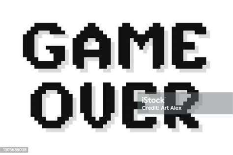 게임 오버 픽셀 아트 복고풍 게임 스타일 벡터 그림입니다 8에 대한 스톡 벡터 아트 및 기타 이미지 8 고기 굽기