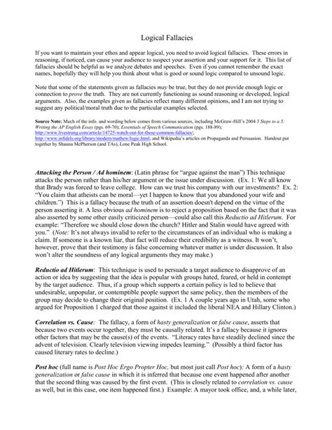 Logical Fallacies Propaganda Examples