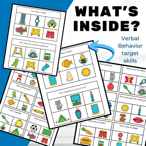Lrffc Aba Verbal Behavior Array Of 4 And 6 Task Cards Feature Function