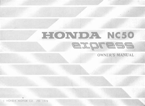 1978 Honda Nc50 Owners Manual Pdf 54 Pages