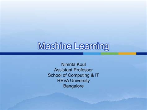 Nimrita Koul Machine Learning Ppt
