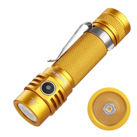 Wurkkos Tlf Golden Wk03 18650 Edc Flashlight W Battery 1680 Or Wo