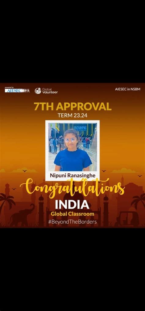 nipuni ranasinghe on linkedin approved to go for global volunteering
