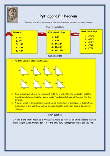 Ks4 Maths Pythagoras Worksheet By Bcooper87 Teaching Resources Tes Ks4 Maths Pythagoras Worksheet By Bcooper87 Teaching Resources Tes