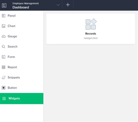 Add Widget To A Page Manageengine Appcreator Help