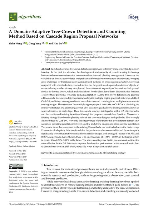 Pdf A Domain Adaptive Tree Crown Detection And Counting Method Based