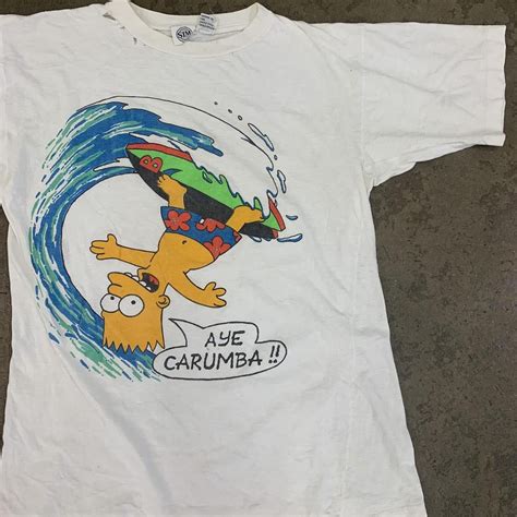 Vintage Vintage 90s The Simpsons Bart Simpson Surfing Cartoon Tshirt Grailed