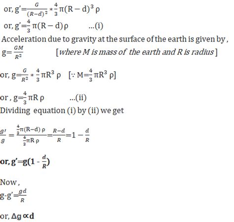 Variation Of Acceleration Due To Gravity Class Eleven Physics