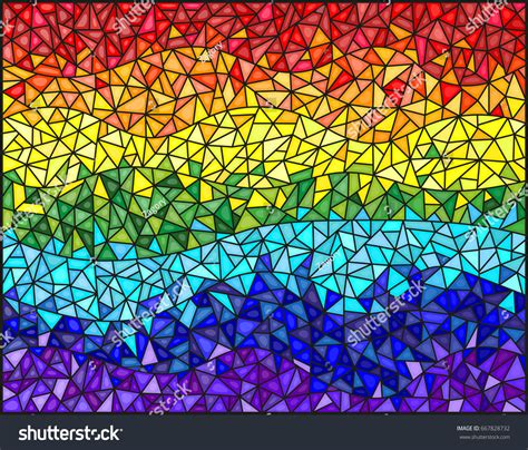 Abstract Stained Glass Background Colored Elements Stock Vector