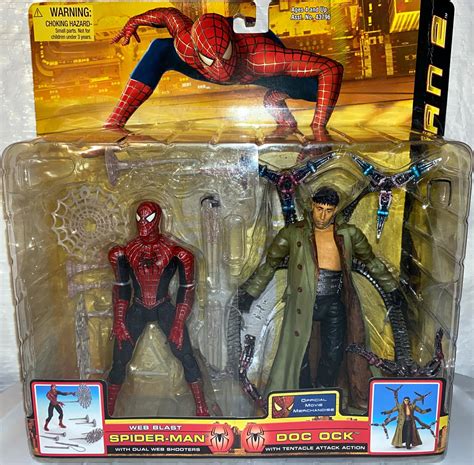 Web Blast Spiderman Doc Ock Tentacle Attack Action Figures Toy Biz