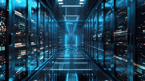 Concept Of A Data Center Room With Database Server And Network Effects