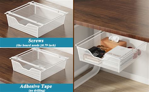 2 Pack Under Desk Drawers Self Adhesive Drawers For Under