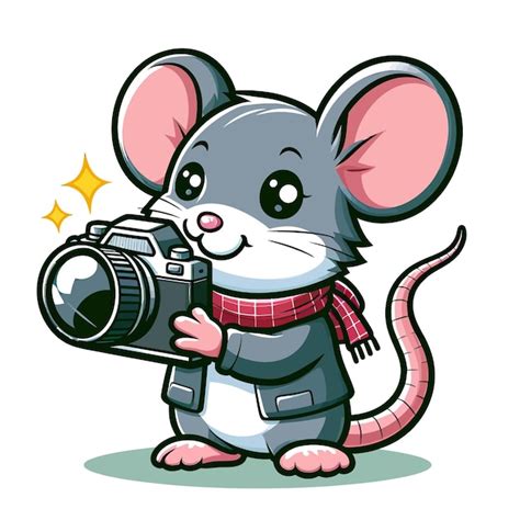 Premium Vector A Mouse With A Camera