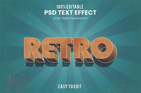 Premium Psd Retro Layer 3d Text Effect