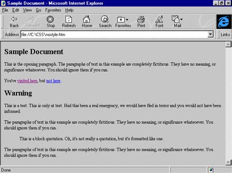 Outlook Without Cascading Style Sheets
