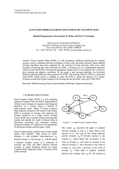 pdf “activation hebbian learning rule for fuzzy cognitive maps”