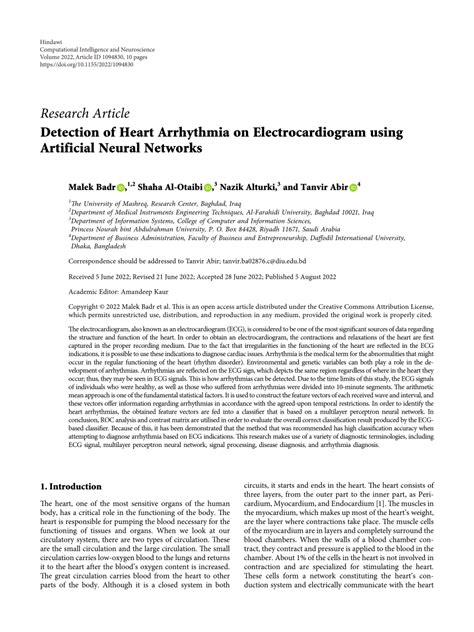 Pdf Detection Of Heart Arrhythmia On Electrocardiogram Using Artificial Neural Networks