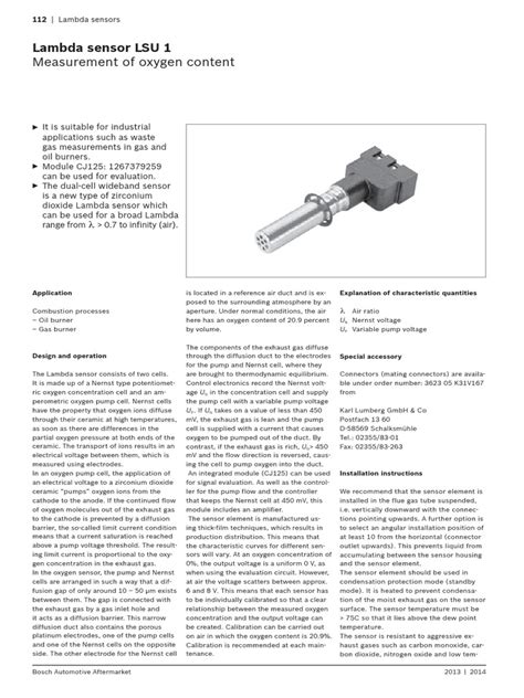 Bosch Lambda Sensor Lsu 1 And 49 Download Free Pdf Materials Chemistry