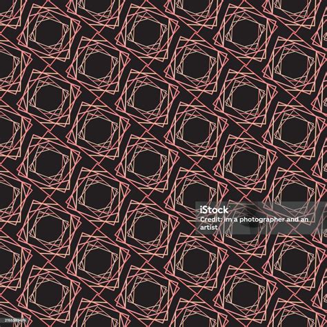 의류 및 섬유 산업을 위한 빨간색 분홍색 스트립과 검은색 배경이 있는 이음매 없는 기하학적 정방형 패턴 디자인 벡터 일러스트 레이 션입니다 0명에 대한 스톡 벡터 아트 및