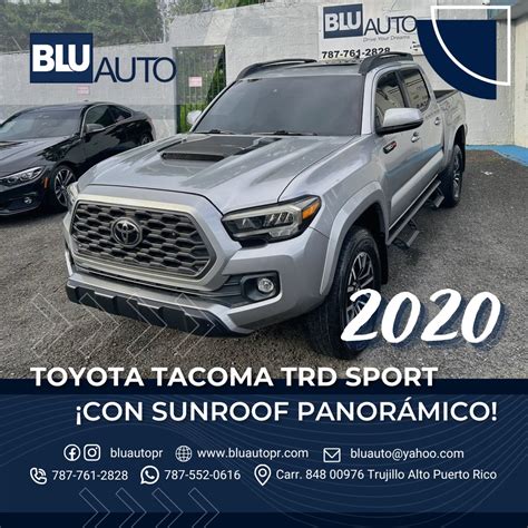 Blu 🚙 Toyota Tacoma Trd Sport 2020 ¡con Sunroof PanorÁmico