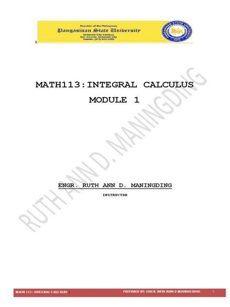Module 1 Part 3 Integral Calculus Updated Pdf Trigonometry