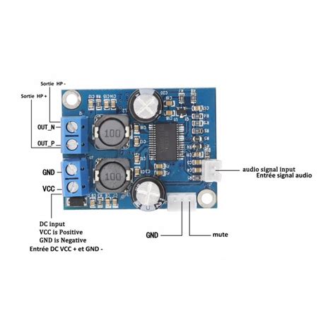 FX AUDIO M DIY W TPA Amplifier Board Class D Mono Watts Ohms Audiophonics