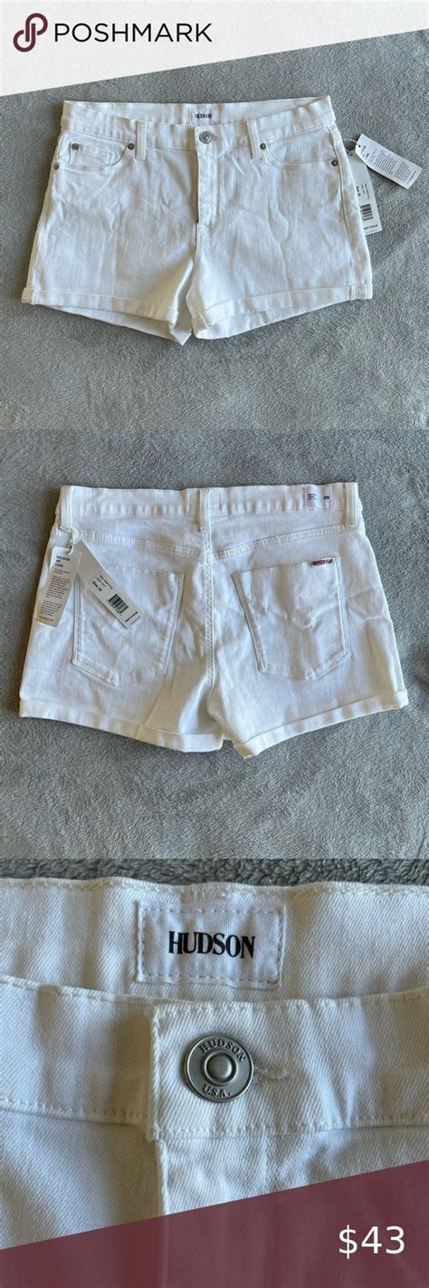 Nwt Hudson Mid Rise Asha White Cuffed Jean Shorts Size 29 Cuffed Jean