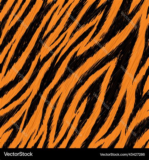 Hand Drawn Seamless Pattern Of Tiger Print Detail Vector Image