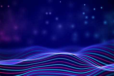 3d 사운드 파도 입자 부동입니다 데이터 추상 시각화입니다 3차원 형태에 대한 스톡 벡터 아트 및 기타 이미지 3차원 형태 색상 묘사 음파 Istock