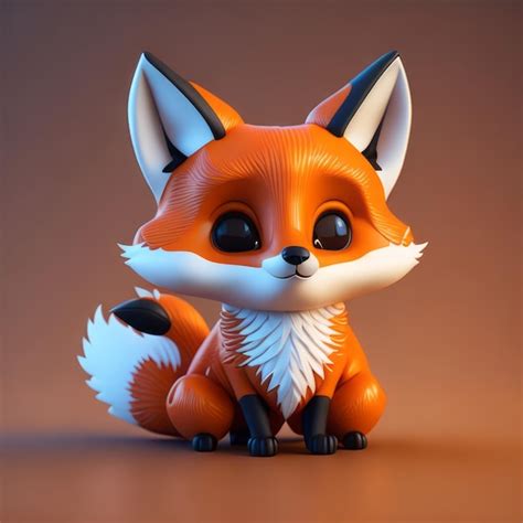 Premium Ai Image Cute Tiny 3d Hyper Realistic Animated Fox