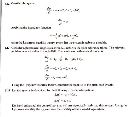 Solved 812 Consider The System Dco Dt Dt Applying The