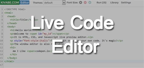 লইভ কড এডটর HTML CSS JS Live Editor কভব কম